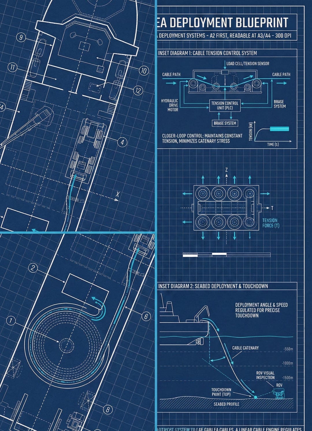 Cable Lay Vessel Blueprint | Offshore Engineering Art (digital Download ...