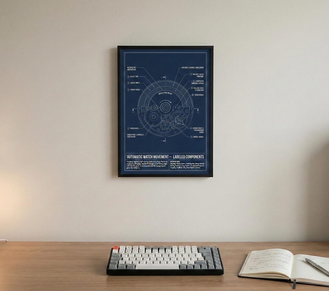 Automatic Watch Movement Blueprint Set | Self-winding Mechanism ...