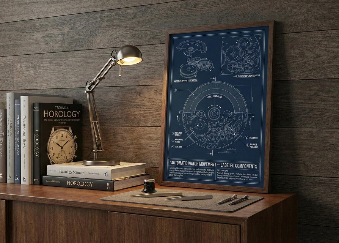 Automatic Watch Movement Blueprint Set | Self-winding Mechanism ...