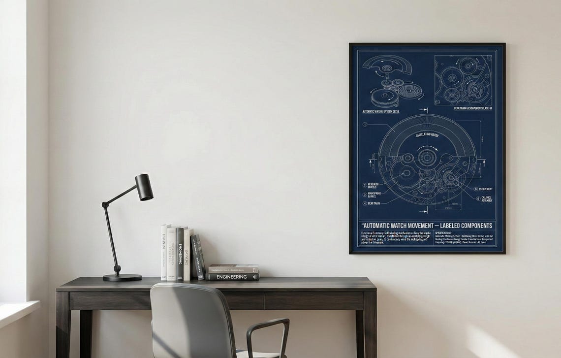 Automatic Watch Movement Blueprint Set | Self-winding Mechanism ...