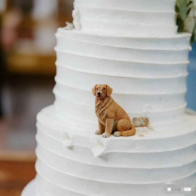 Custom Dog Wedding Cake Topper, Polymer Clay Pet Sculpture ...