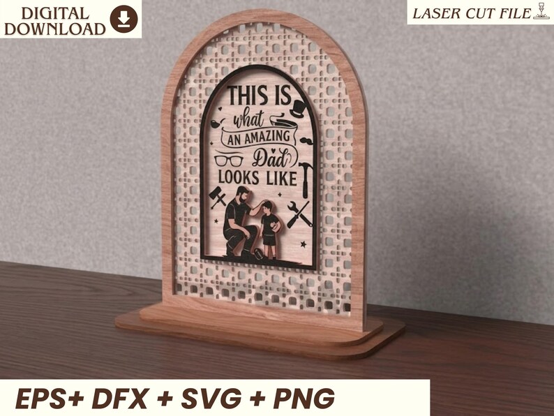 Dad Wooden Sign Laser Cut File | Layered Dad Plaque (digital Download ...