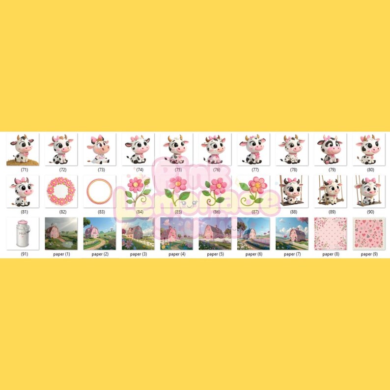 Cute Pink Cow Clipart PNG in Watercolor, Characters for Birthdays ...