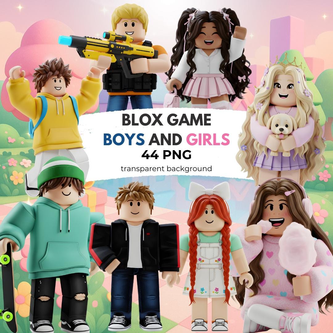 Roblox Character Clipart, Instant Download, Blox Party Favors, Roblox ...