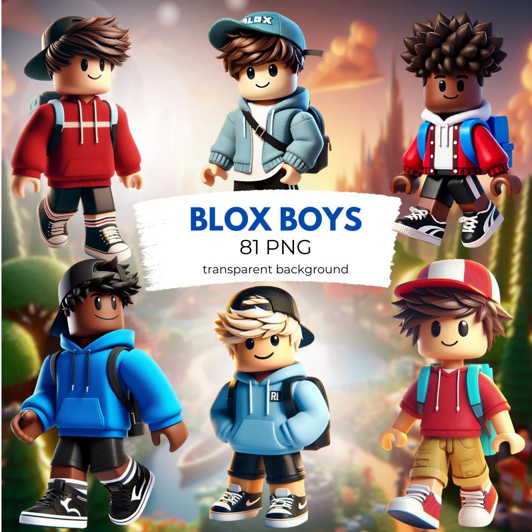 Gamer Blox Boys PNG, Roblox Character Clipart, Instant Download, Blox ...