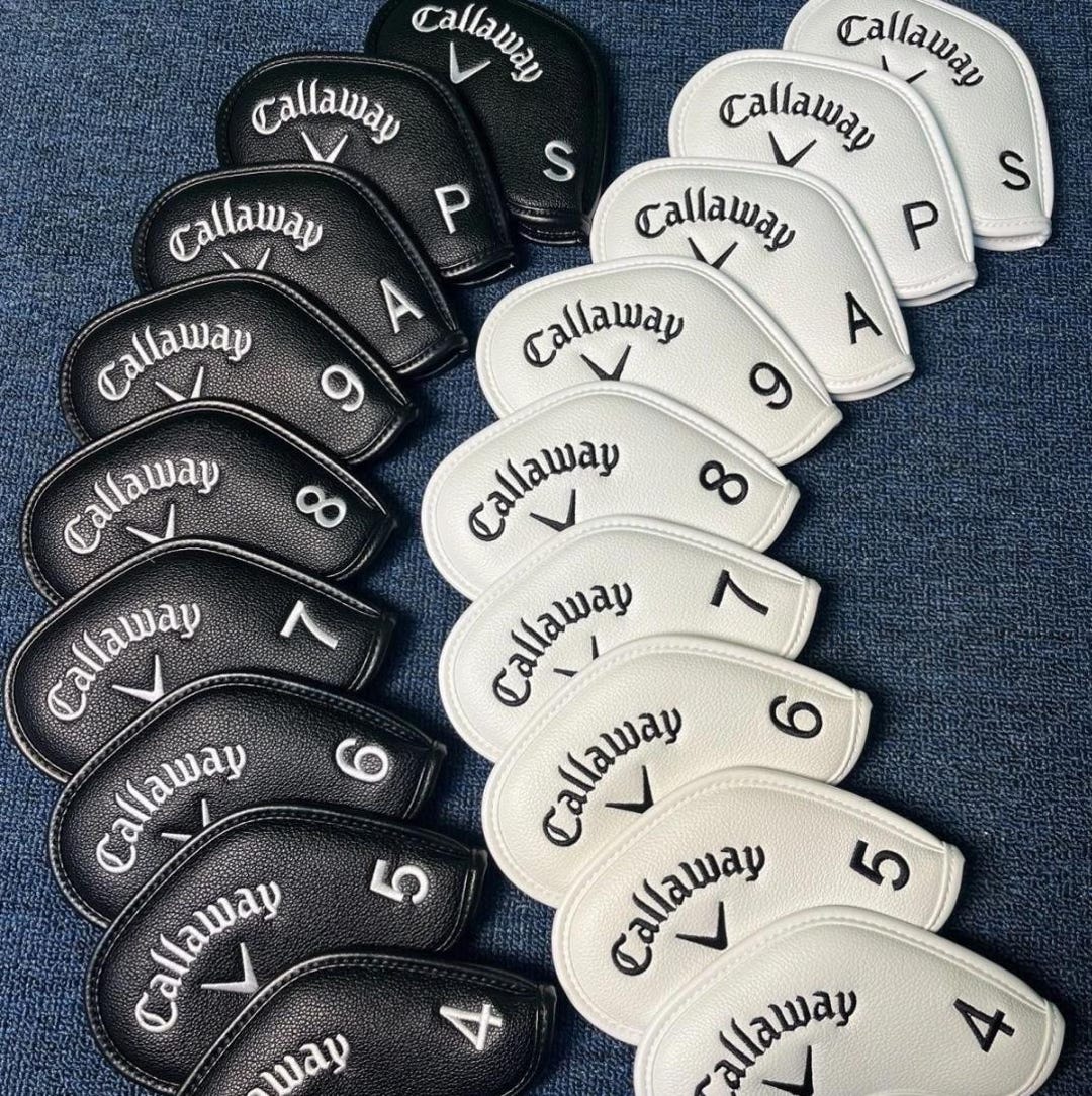 9pcs Golf Iron Headcovers for Callaway Golf Club Covers Leather ASP 4-9 ...
