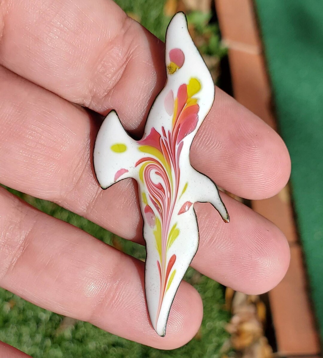 Enamel Seagull Brooch - Etsy
