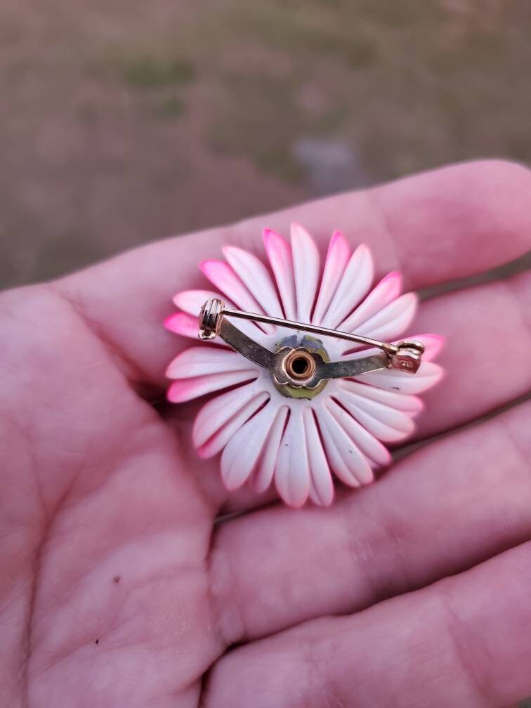 Neon Pink Flower Brooch - Etsy