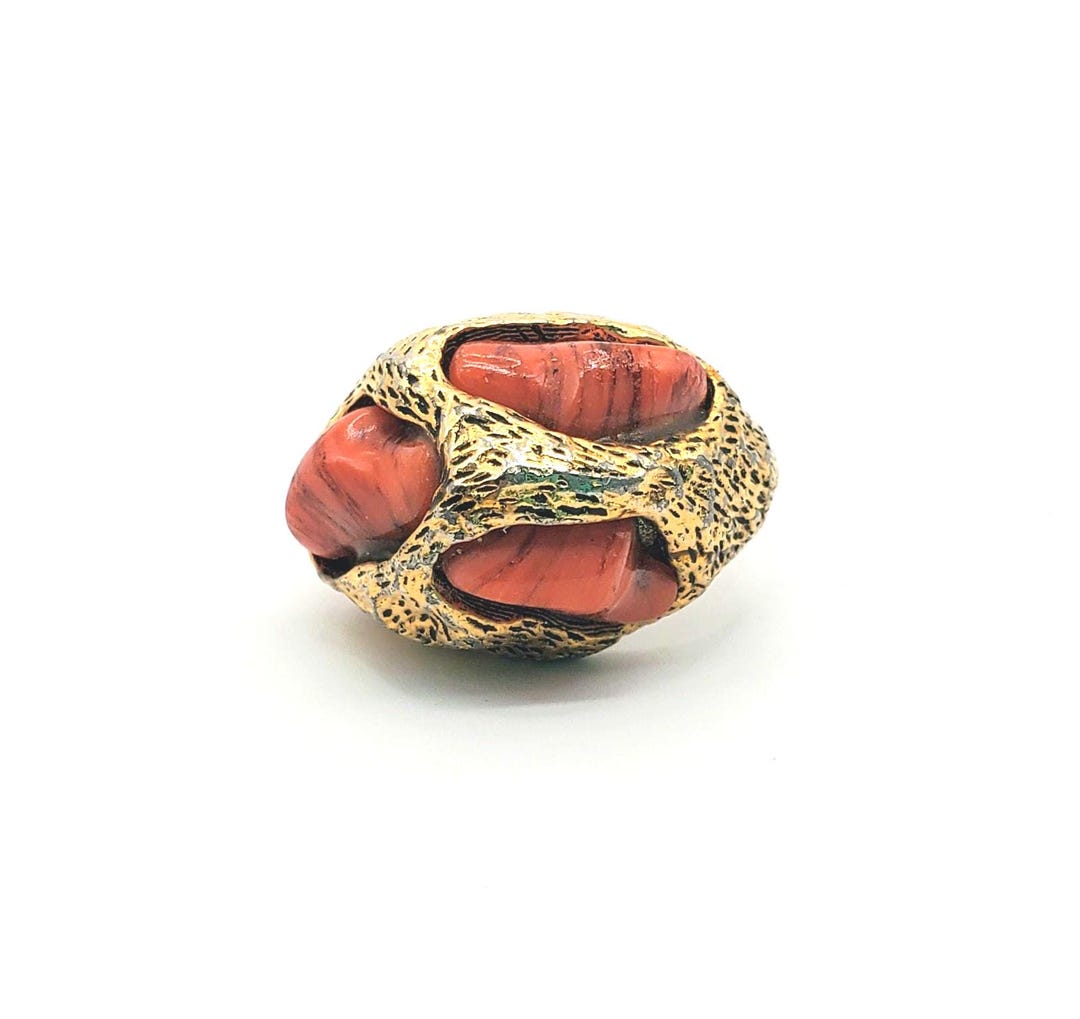 Coral Peekaboo Ring - Etsy