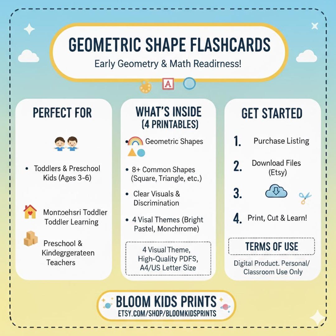 Minimalist Shapes Flashcards Printable, Homeschool Classroom Minimalist ...