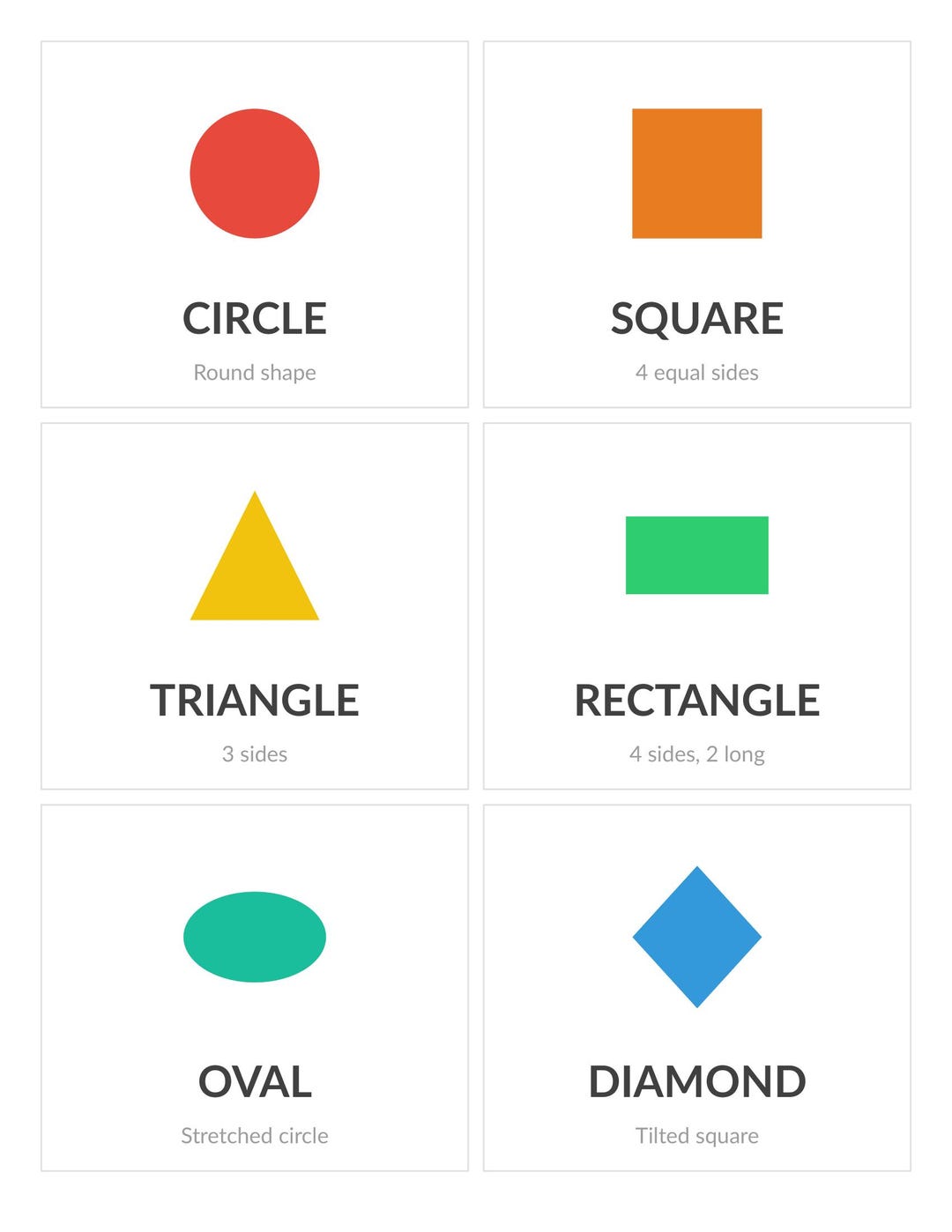 Minimalist Shapes Flashcards Printable, Homeschool Classroom Minimalist ...