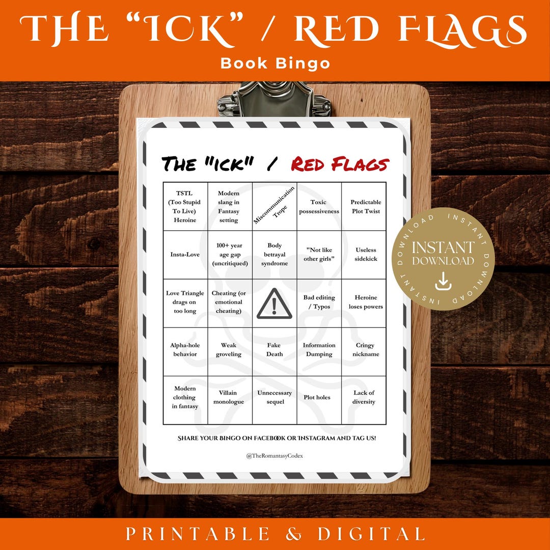Romantasy Book Bingo | the Ick, Red Flags Reading Challenge (digital ...