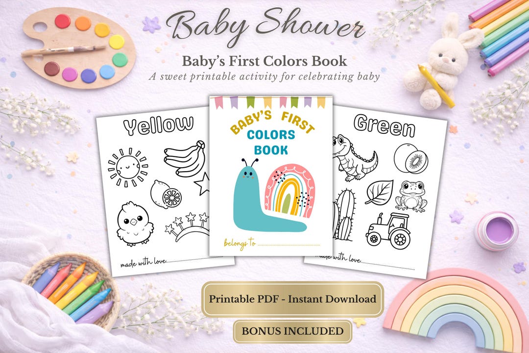 Baby’s First Colors Book, Baby Shower Games, Color Learning Coloring ...