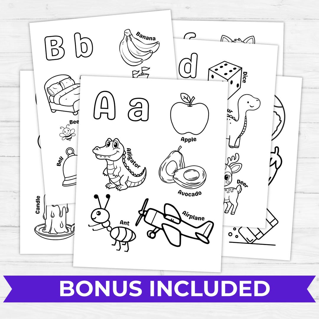 ABC Coloring Pages for Kids, Alphabet A–Z Learning Sheets, Printable ...