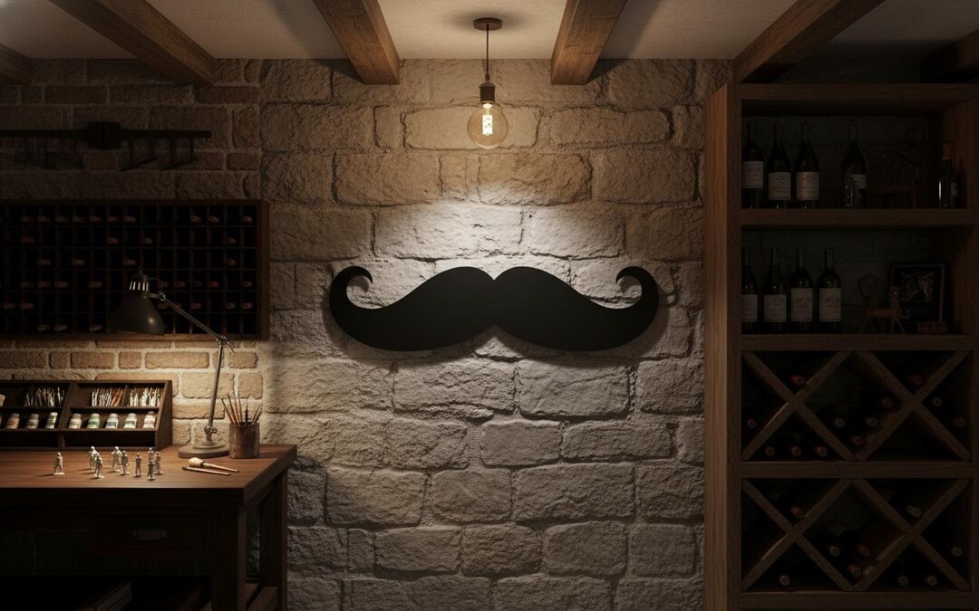 Classic Moustache Metal Wall Art - Unique Barber Shop Decor & Man Cave ...