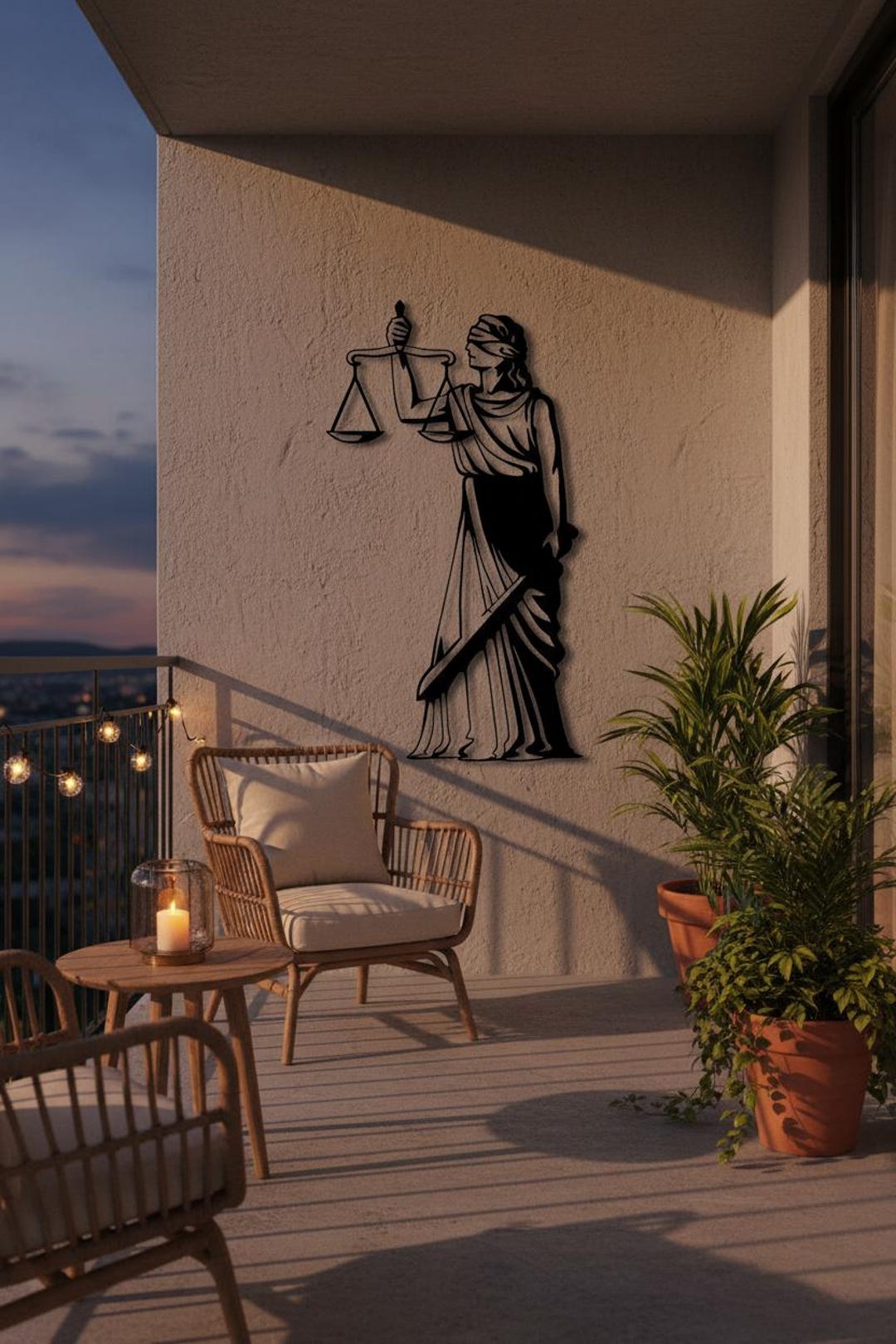 Law Office Decor - Metal Lady Justice Wall Art - Themis Scales Judge ...