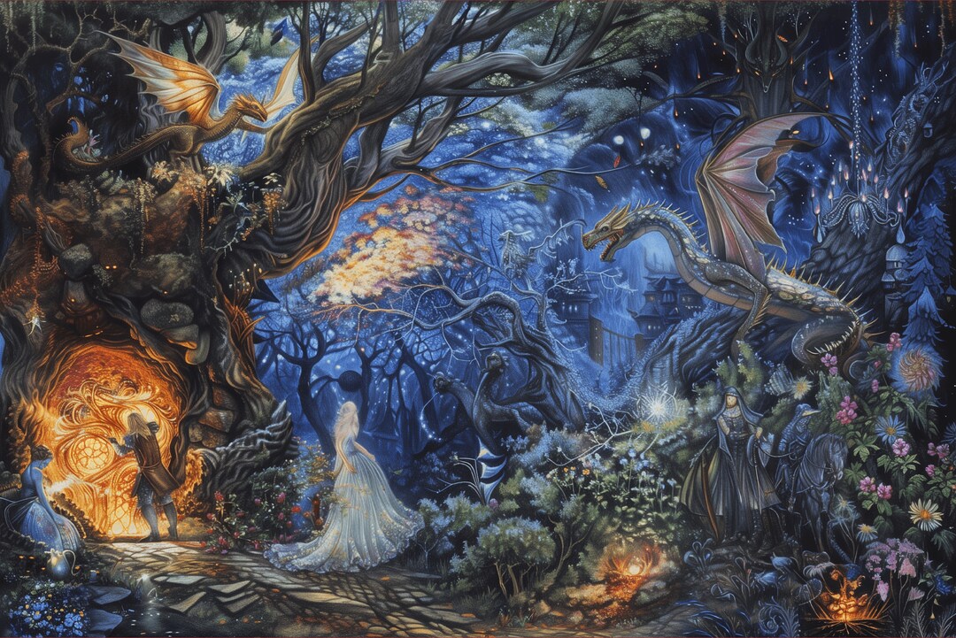 Fantasy Dragon Puzzle Whimsical Jigsaw for Family Fun DIY Art Gift for ...