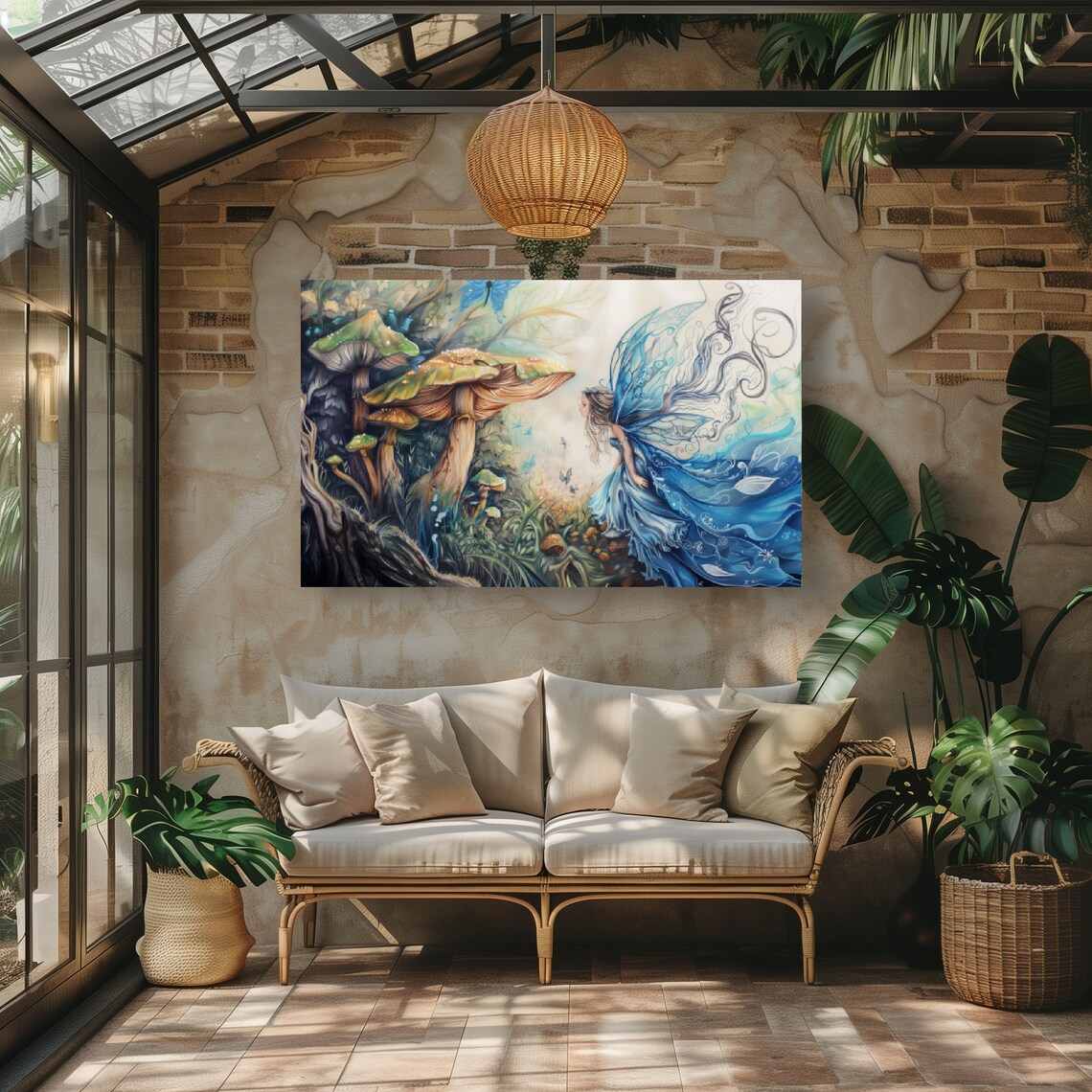 Whimsical Blue Fairy Poster Unframed Fantasy Poster Enchanted Woodland ...