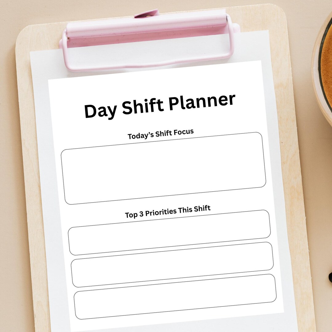 Day Shift Planner – A Simple Printable to Stay Focused Without ...