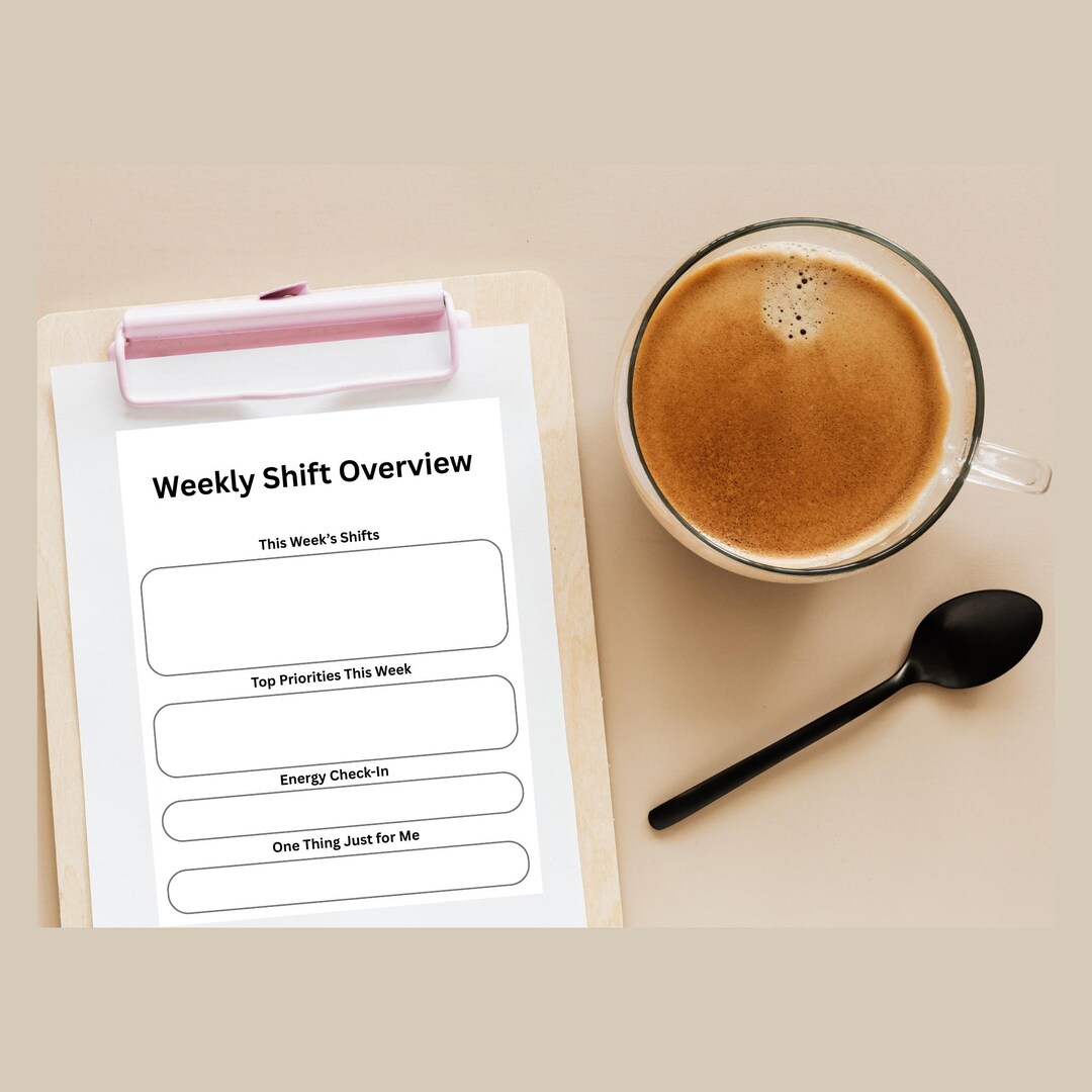 Weekly Shift Overview Planner Printable – Calm Weekly Work Planner for ...