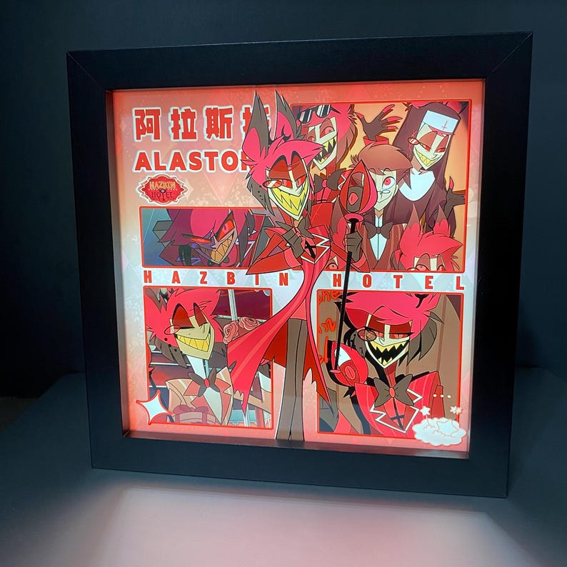 Hazbin Hotel Alastor LED Light Frame Art | Anime Ambient Lamp, Photo ...