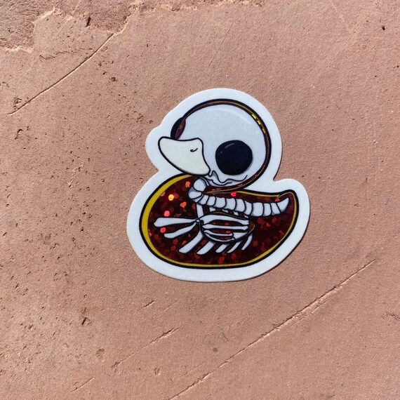 Spooky Duck With Bones 1.5 Inch Stickers Cute Halloween Vinyl - Etsy