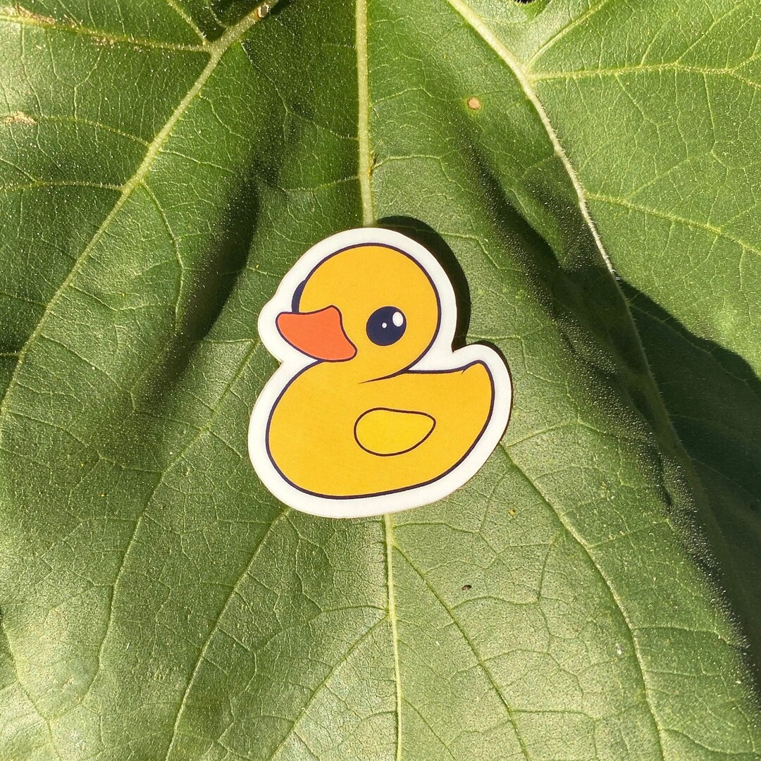 Basic Yellow Rubber Duck (1.5 Inch Stickers Cute Ducky Vinyl Stickers ...