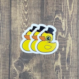 Distinguished Gentleman Rubber Duck (1.5 Inch Stickers Cute Ducky Vinyl ...