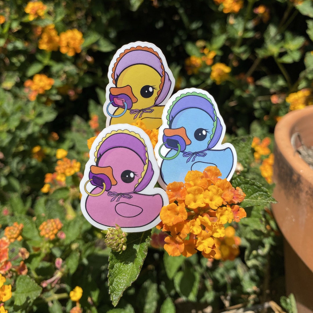 Baby Ducks -3 Color Options (1.5 Inch Stickers Cute Ducky Vinyl ...
