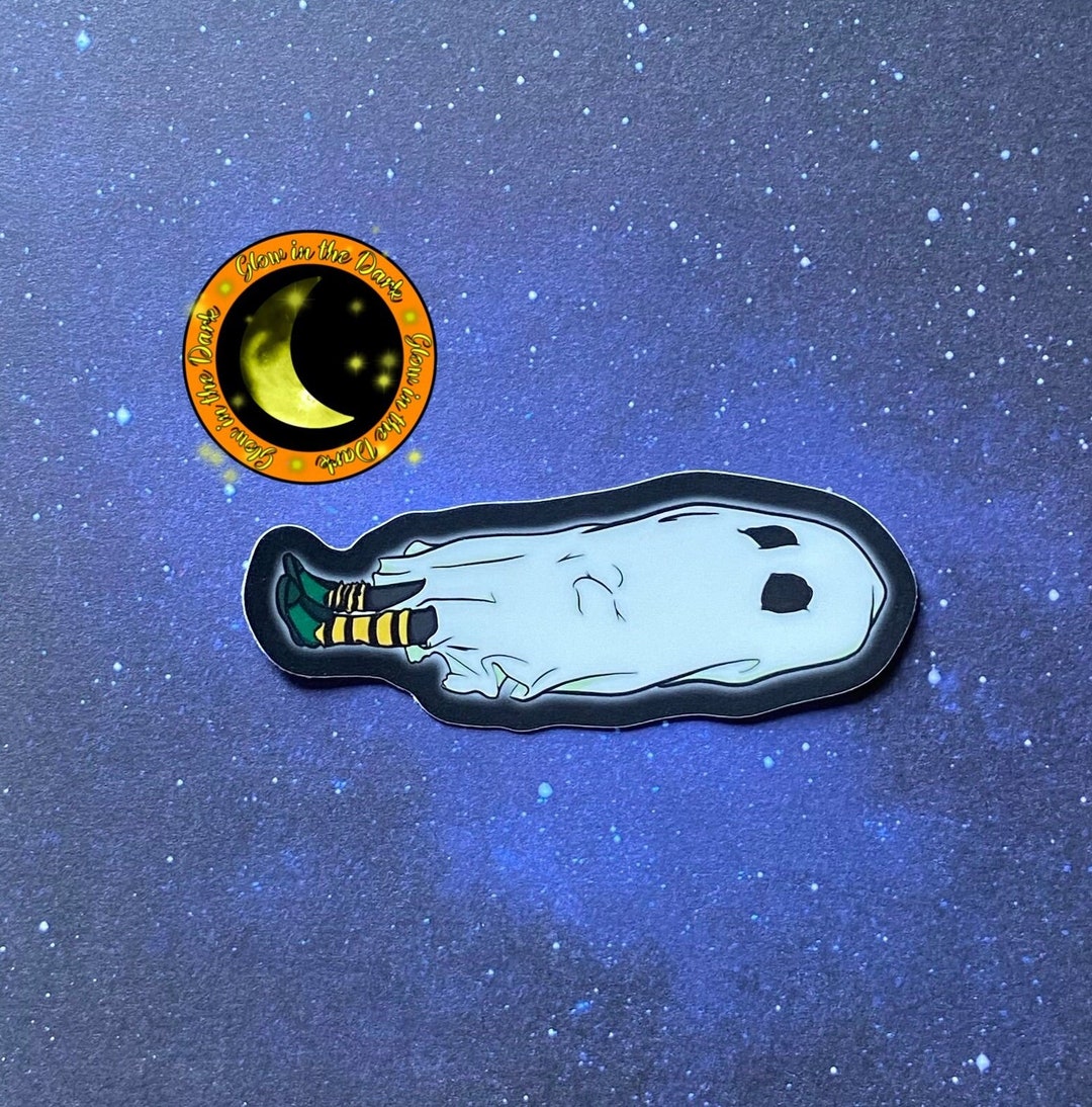 Laying Down Ghost Glow in the Dark Vinyl Stickers 3 Inch Waterproof and ...