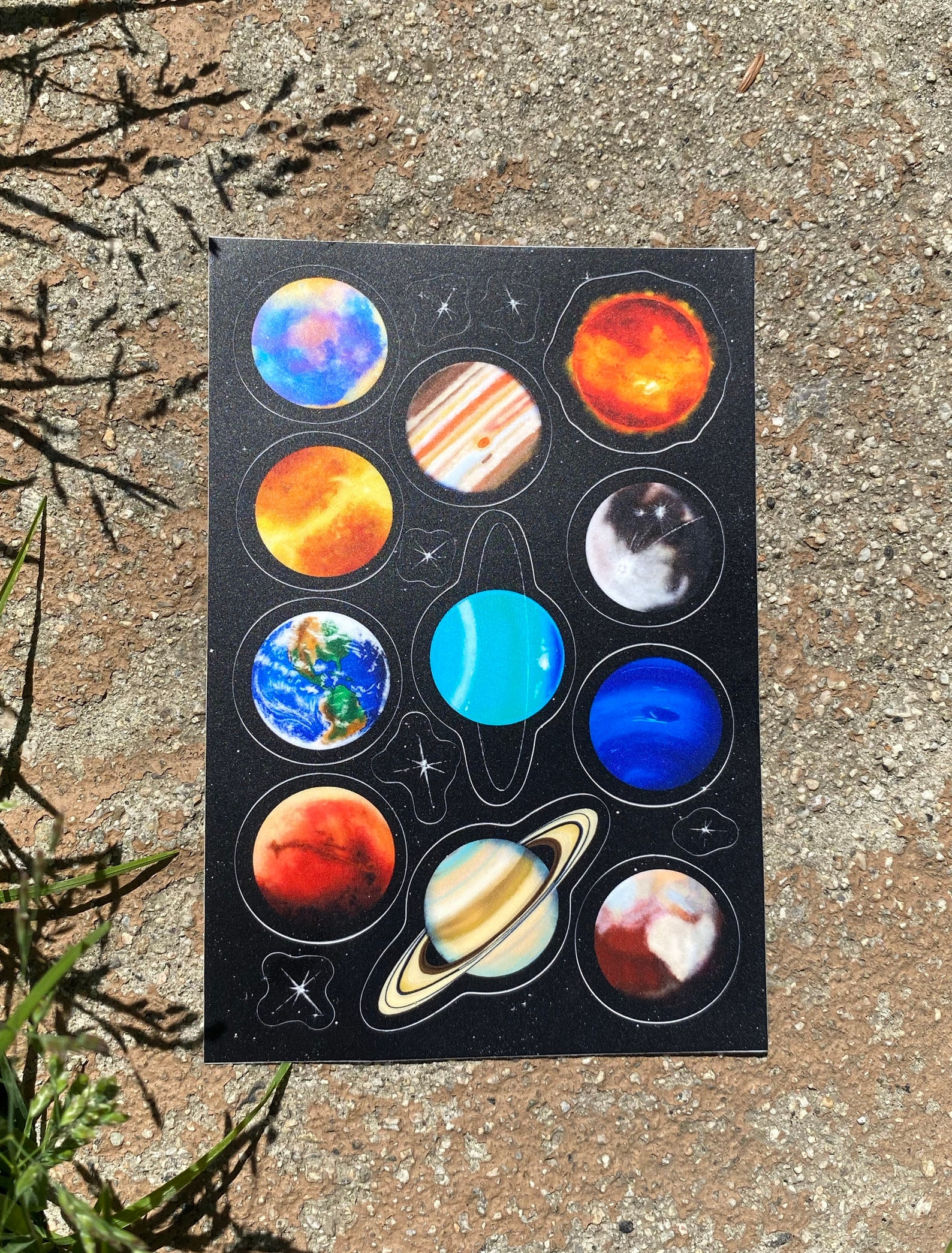 Solar System Sticker Sheet 4x6 inch Planet vinyl sticker | Etsy