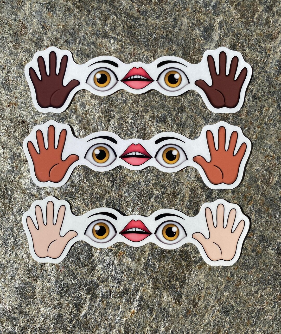 Hand Eye Mouth Eye Hand Clear Vinyl Stickers ( CLEAR/TRANSPARENT Vinyl ...