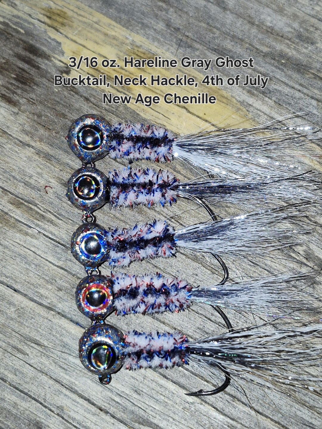 5 - Hand Tied Crappie Jigs Gray Ghost Variation - Etsy