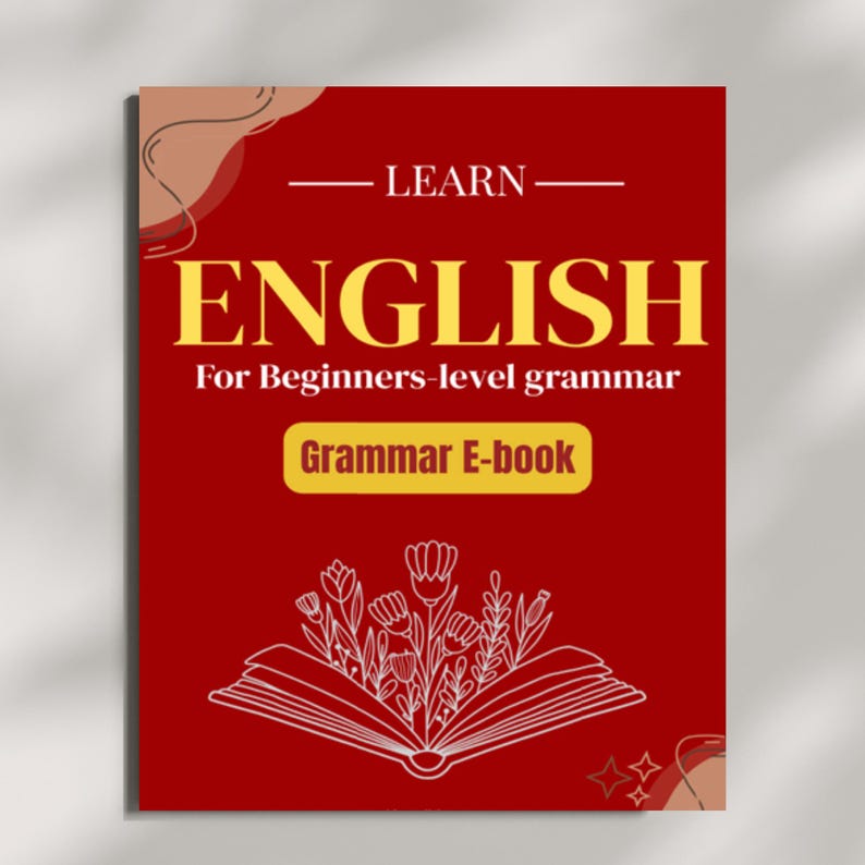 English Grammar Workbook for Beginners – ESL Learning (PDF Download) - Etsy