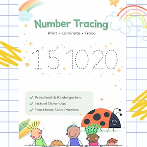 Printable Number Tracing Worksheets 1-20 | Preschool Math Activity ...