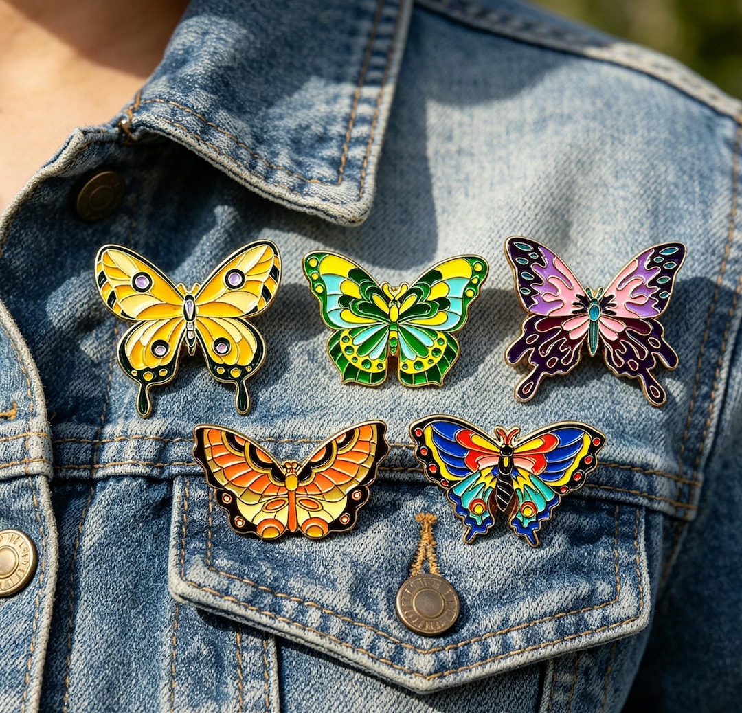 Cute Butterfly Pin Enamel Brooch Colorful Insect Badge Gift for Her ...