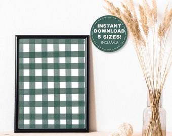 Green Gingham Wall Art - Etsy