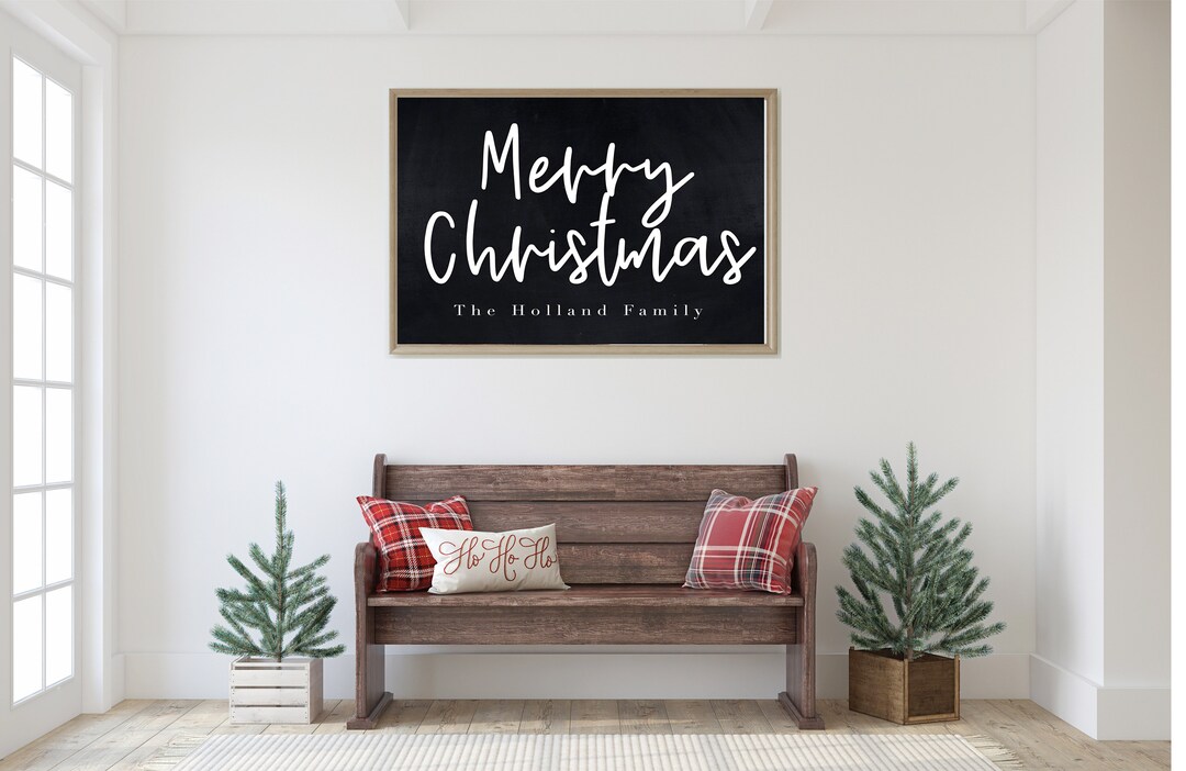 Personalized Merry Christmas Family Sign, Printable Christmas Family ...
