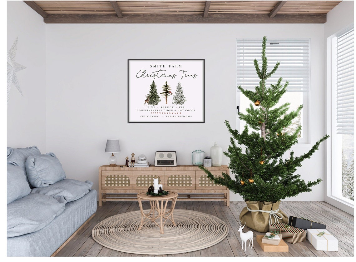 Personalized Christmas Tree Farm Sign-printable Christmas Tree Sign ...