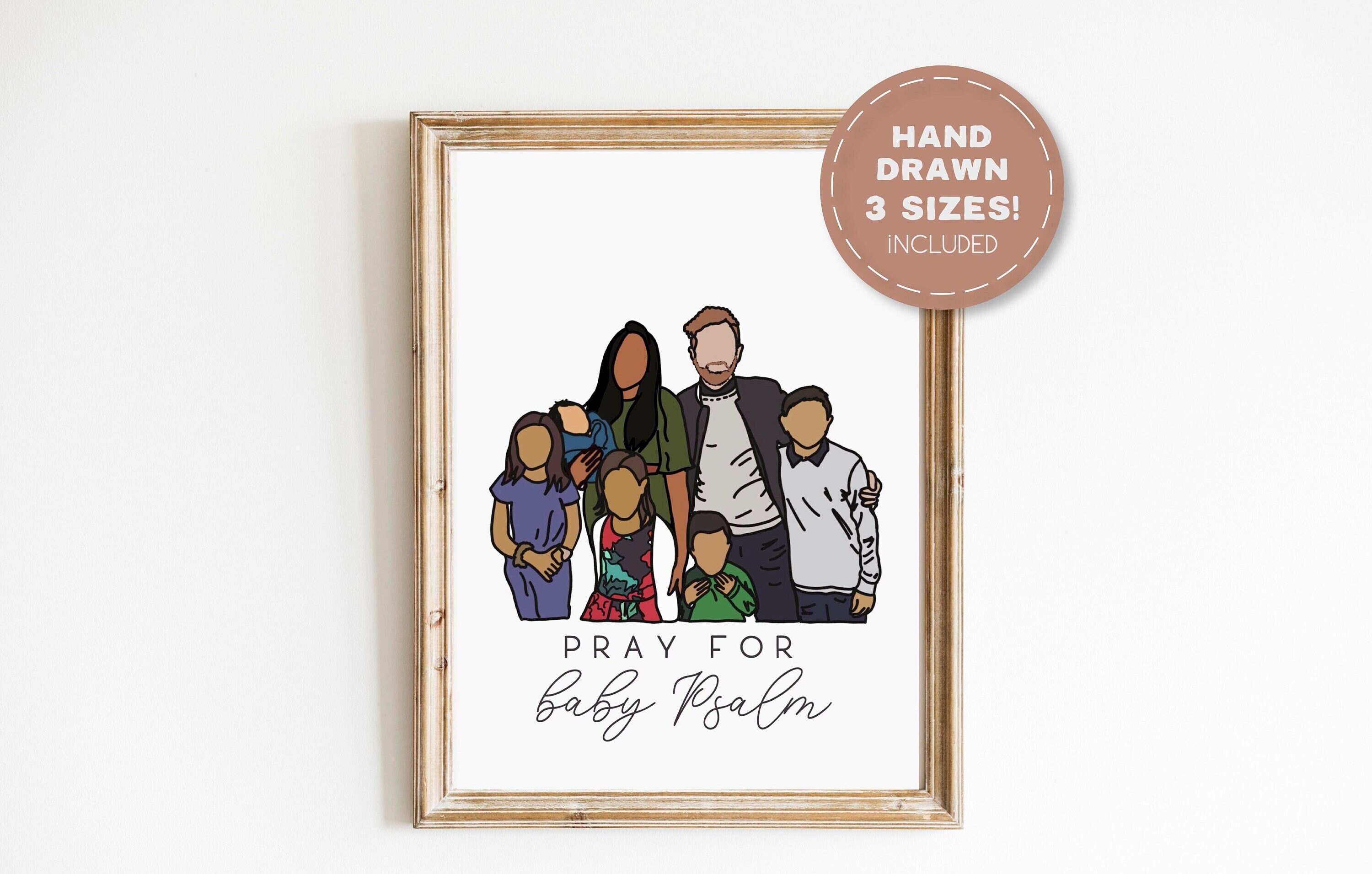 Faceless Family Portrait DIGITAL PRINT STICKER Faceless Couple Drawing ...