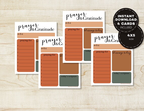 Prayer and Gratitude Notepad Christian Notepad Printable | Etsy