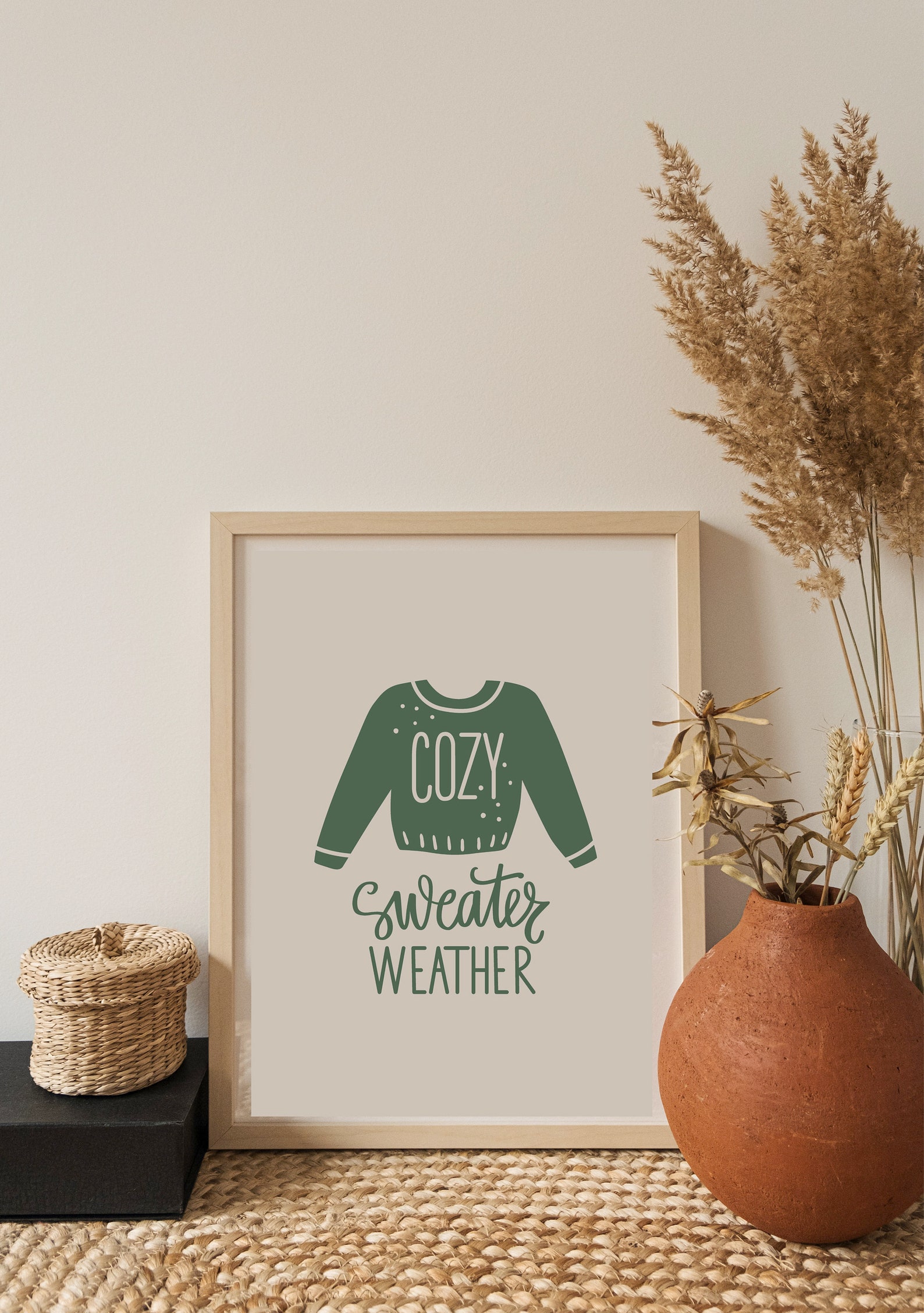 Hello Sweater Weather Fall Sign-printable Fall Cozy - Etsy