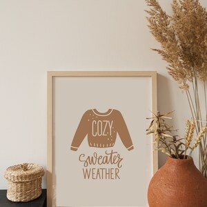 Hello Sweater Weather Fall Sign-printable Fall Cozy - Etsy