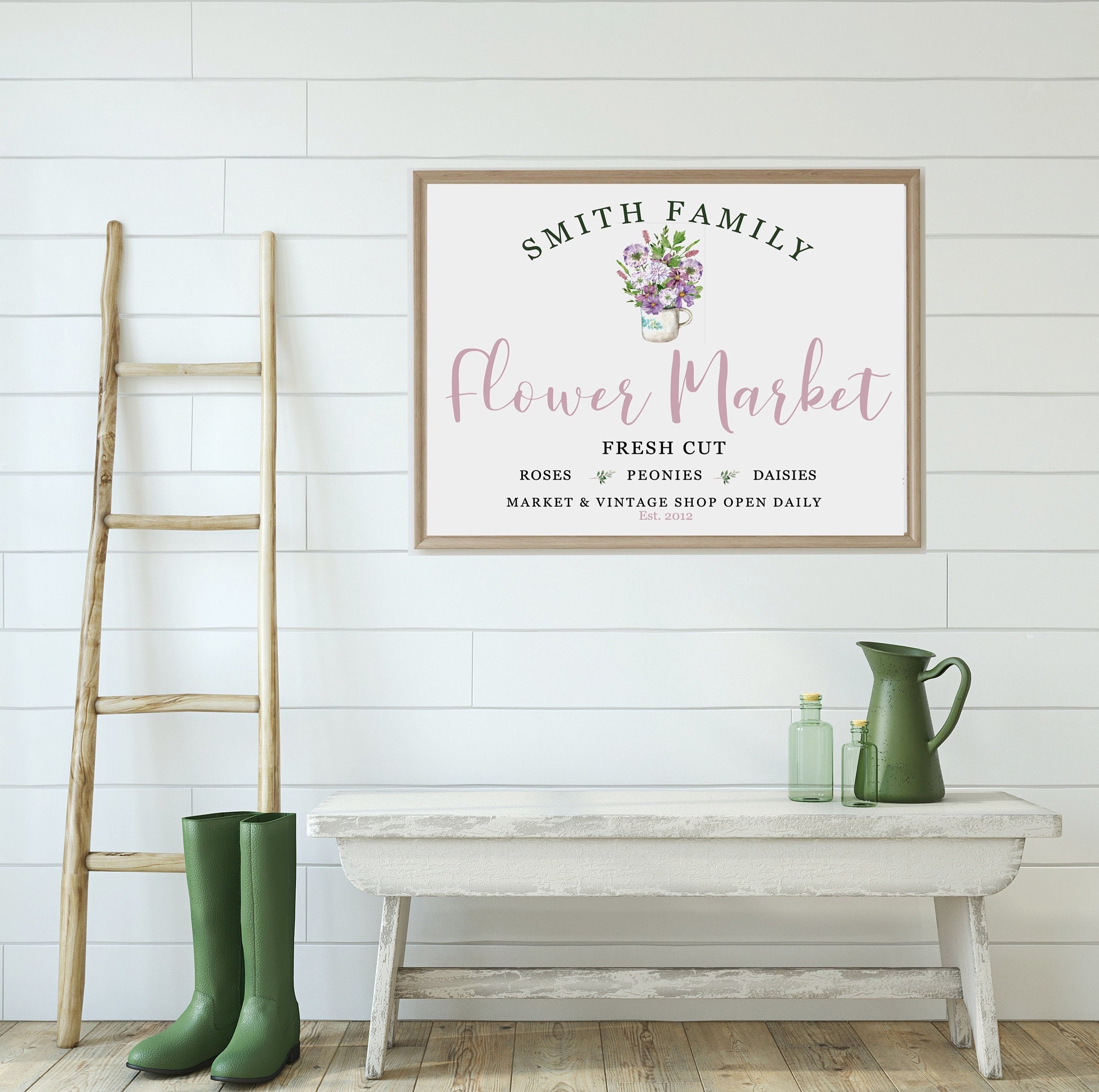Printable Personalized Flower Market Sign, Flower Market Print, Flower ...