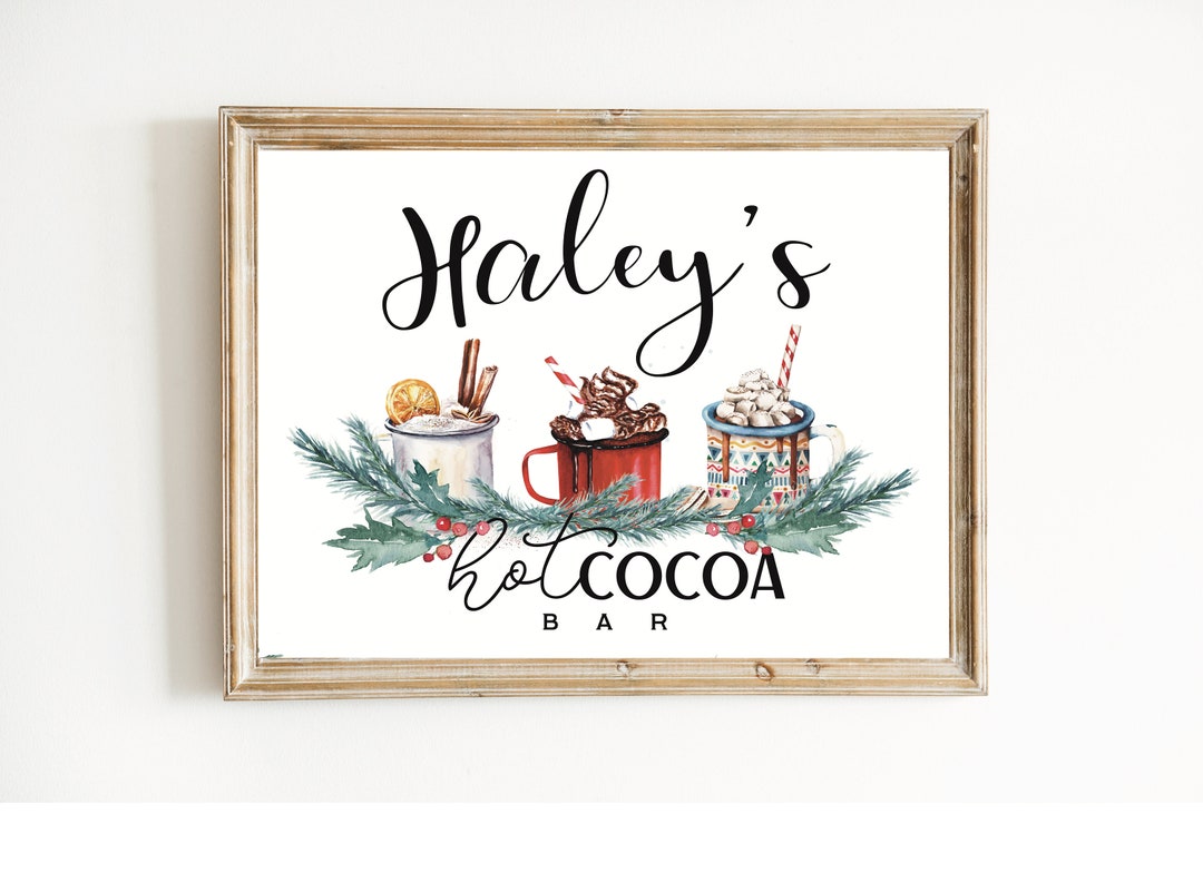 Hot Cocoa Sign, Hot Chocolate Bar Sign, Hot Chocolate Bar, Personalized ...