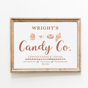 Personalized Candy Co Sign, Printable Valentines Bakery Sign, Kitchen ...