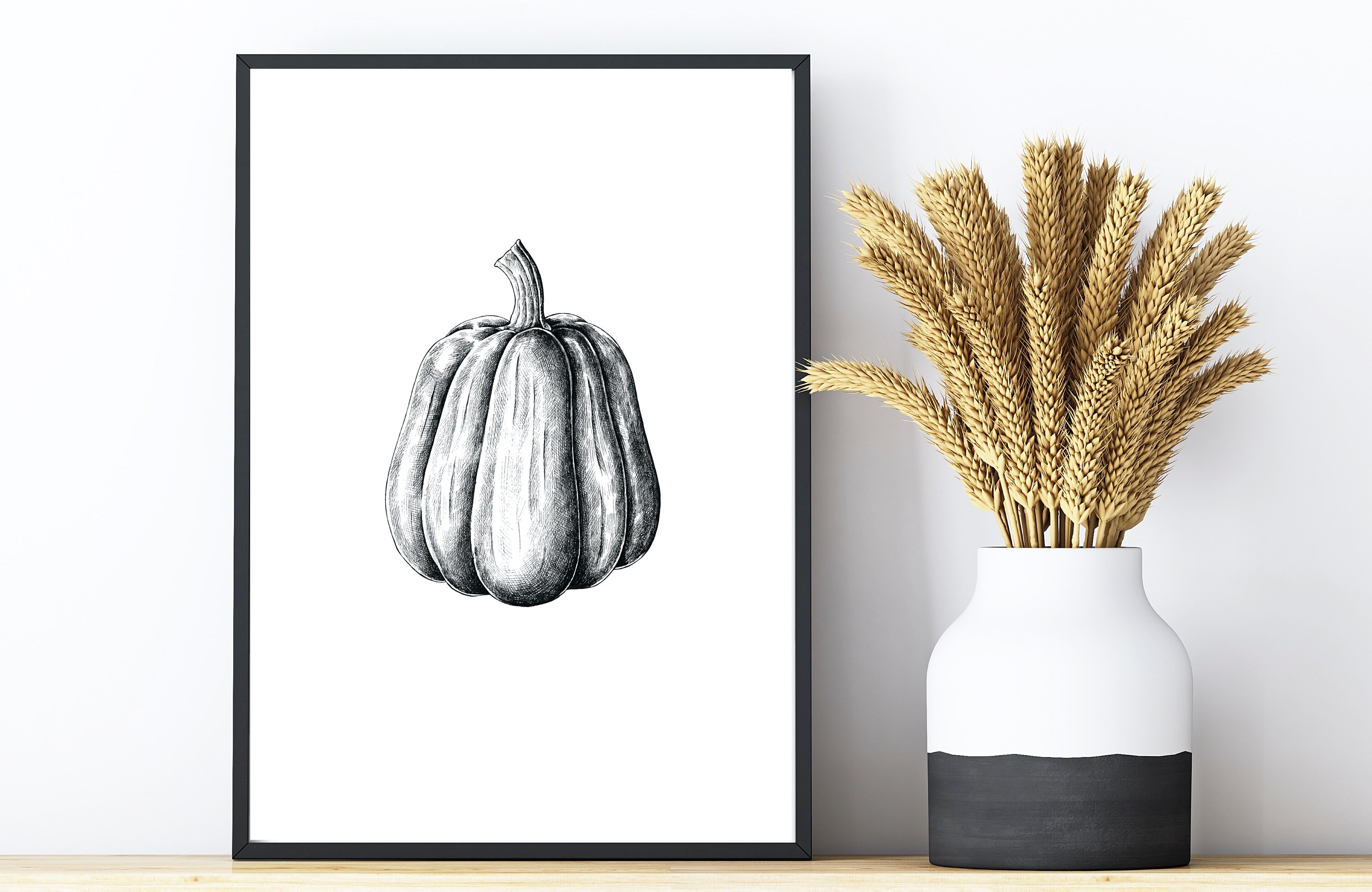 Watercolor Pumpkin Printable Fall Digital Print Fall Wall Decor Digital ...