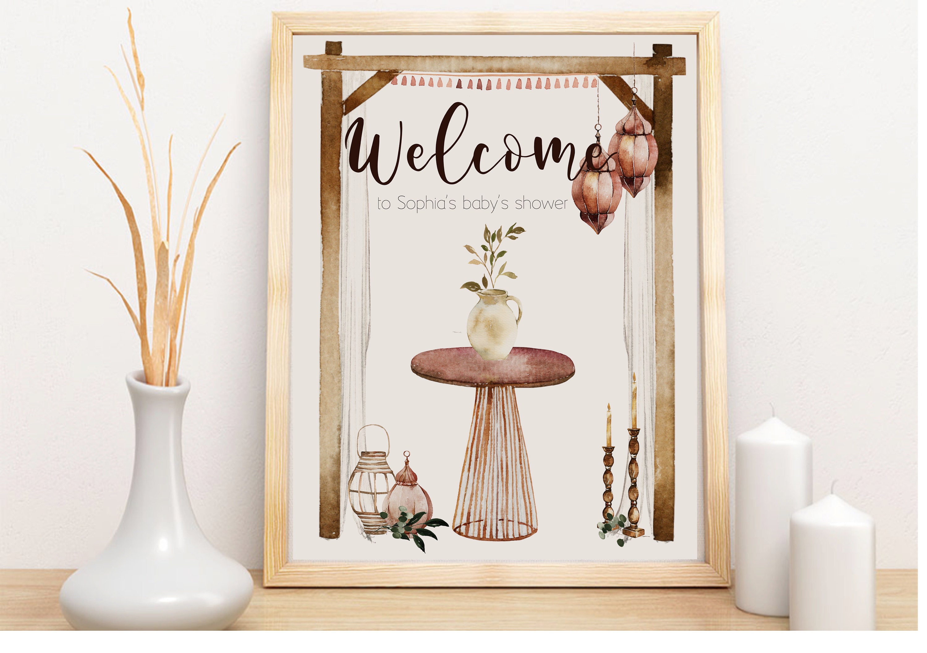 Bohemian Welcome Sign, Summer Welcome Poster, Printable Boho Welcome ...