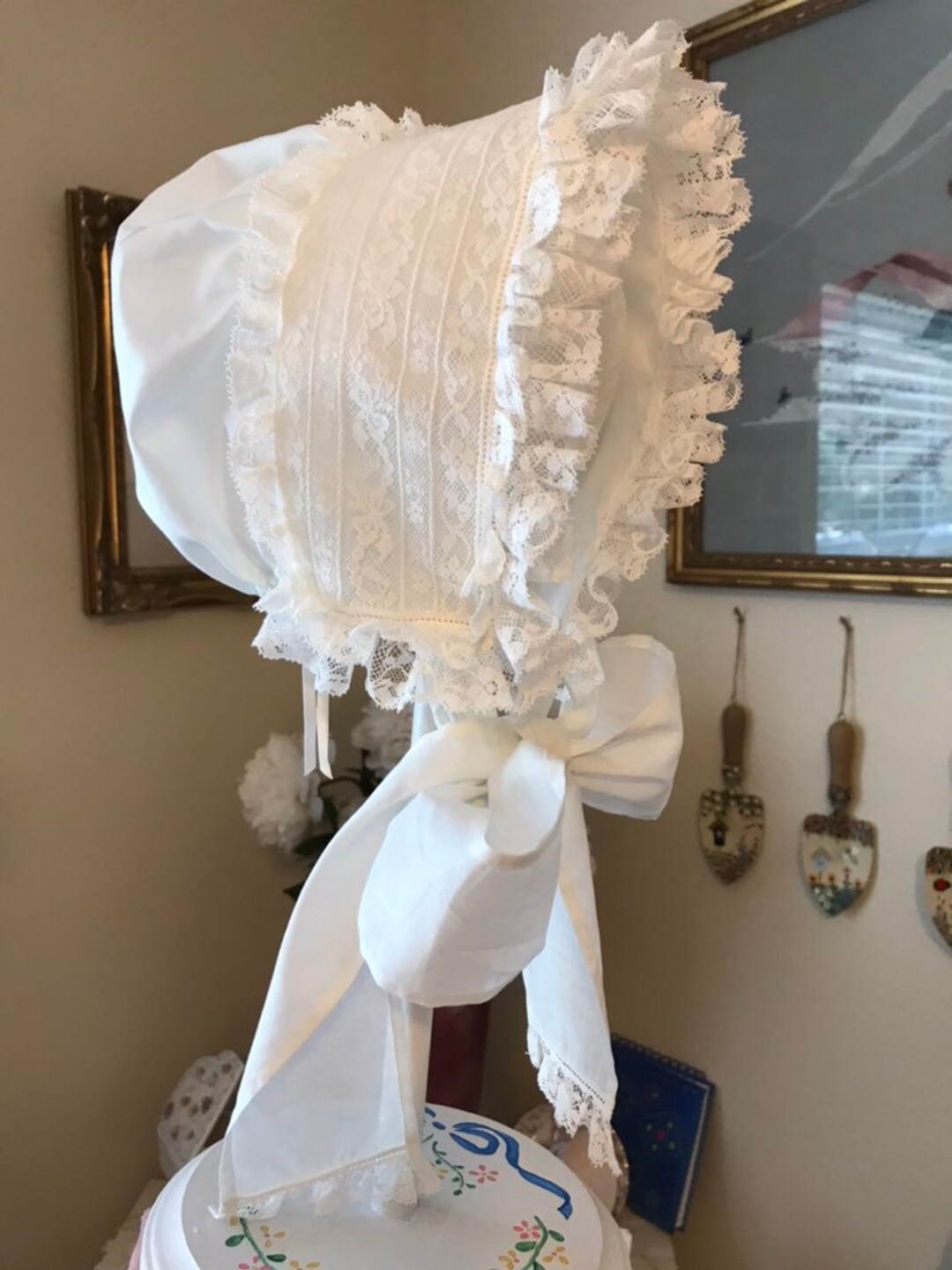 18 - 24 Month Ivory French Lace Bonnet - Etsy