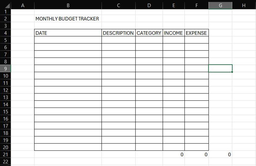 Monthly Budget Tracker Excel Template | Simple Income and Expense ...